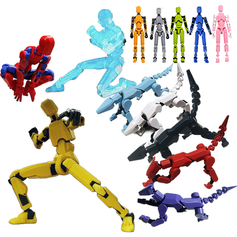3D Printed Lucky 13 Action Figure Dummy Luminous Blue Clear Color Dog ...