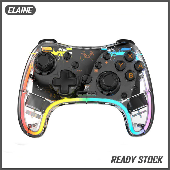 Elaine Wireless Transparent RGB Video Gamepads Game Controller Joystick ...