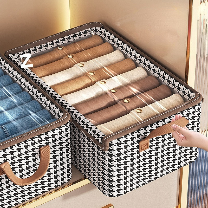 Clothes Storage Box With Lid Home Wardrobe Clothes Fabric Folding ...