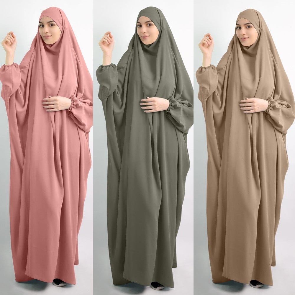 Hooded Muslim Women Hijab Dress Prayer Garment Jilbab Abaya Long Khimar ...