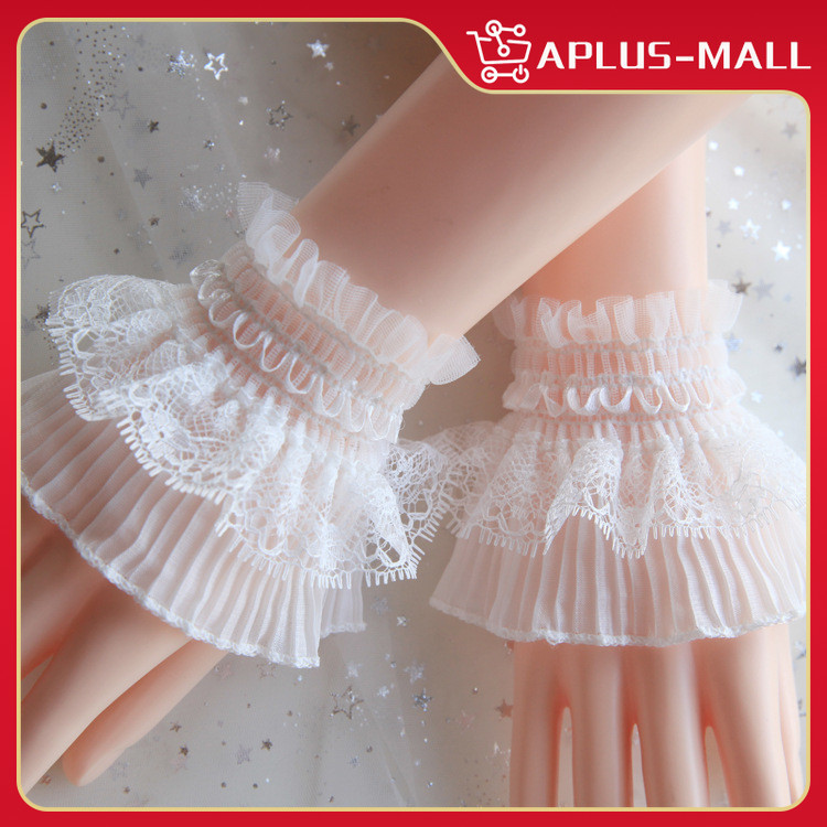 1Pair Female Fake Sleeves Lolita Hand Sleeve Wrist Cuffs Female Lace ...