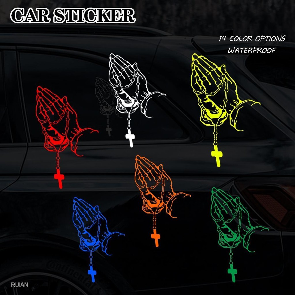 1Pc Car Prayer Gesture Laser Sticker God Jesus Christ Personalized ...