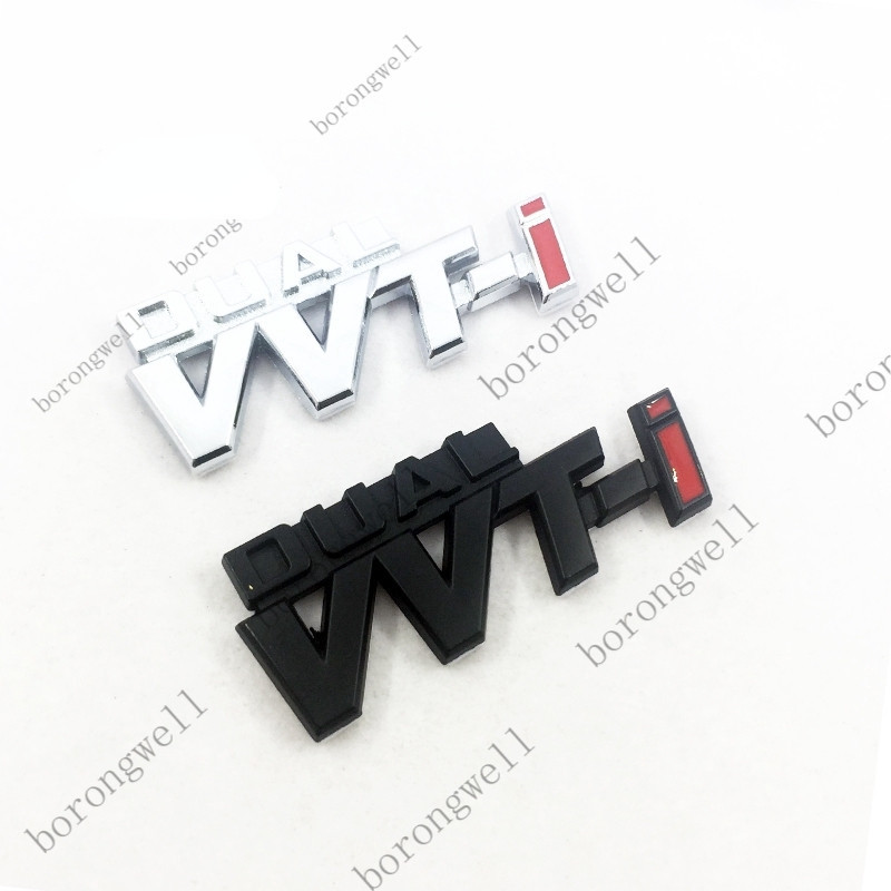 1 x Metal Chrome DUAL VVTI VVT-I Logo Car Auto Rear Side Emblem Badge ...