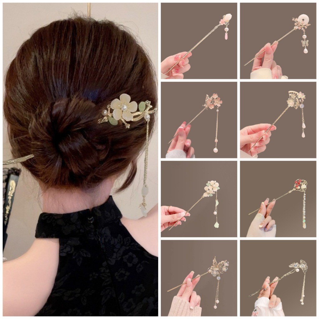 Ancient Style New Tassel Hairpin Elegant and Simple Retro Disc Hairpin ...