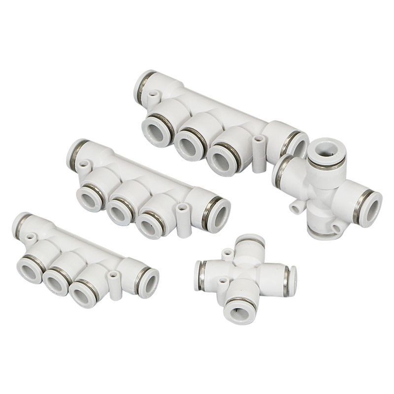 5pcs Pneumatic Cross Four-Way Quick Connector PZA4/6/8/10/12Five-Way PK ...