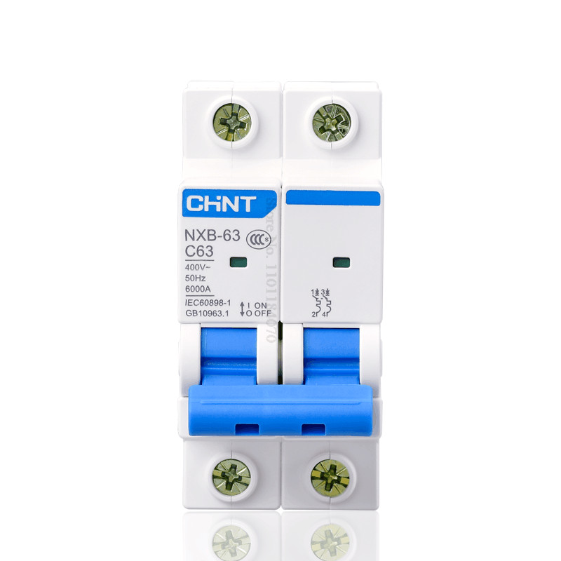 CHNT CHINT NXB-63 Mini Circuit Breaker, DZ47 Din Rail, 2P AC MCB C Curve 400V 10A 16A 20A 25A ...