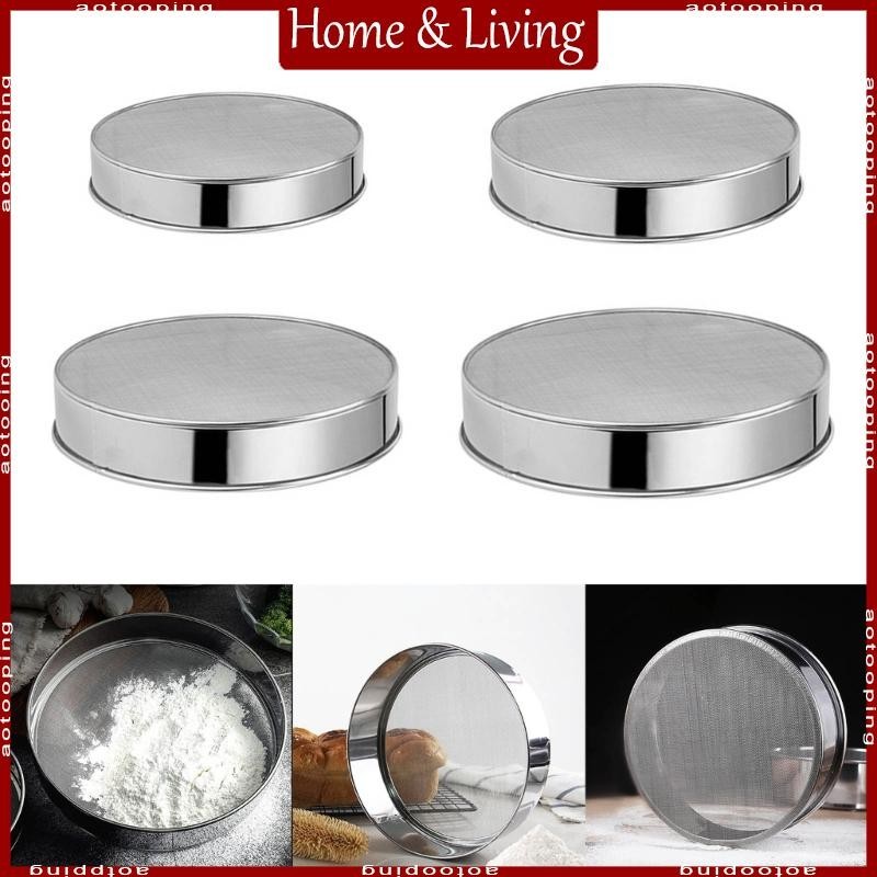 AOTO Bakings Sieve Stainless Steel Round Filter Screen for Cooking ...