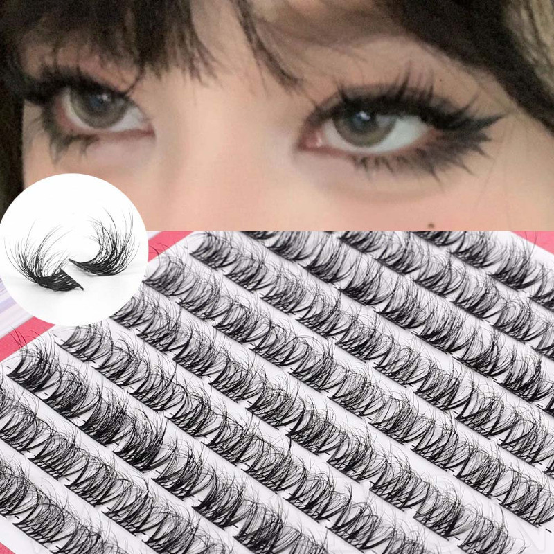 8D Fluffy false eyelashes - Long Thick Volume - Girls Curling Fake Eyes ...