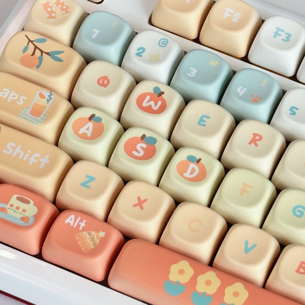 Orange Soda Keycap XOA Profile 131/140 Keys PBT Five-sided Dye ...