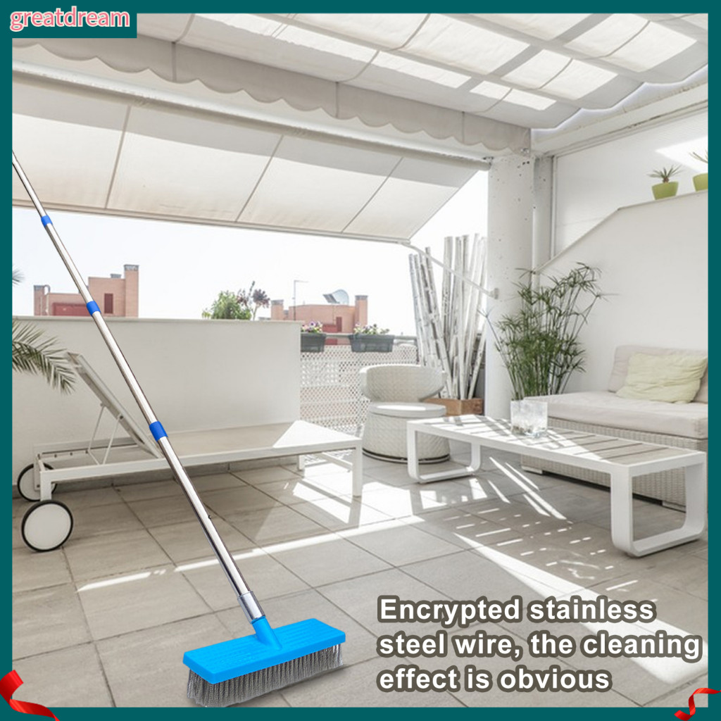 greatdream| Stainless Steel Pole Scrubber Adjustable Handle Floor ...