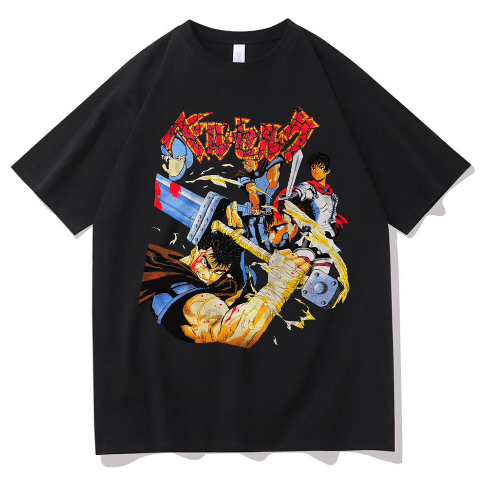 Cartoon Japanese Manga Berserk Guts Tshirt Men men Cartoon Oversized T ...