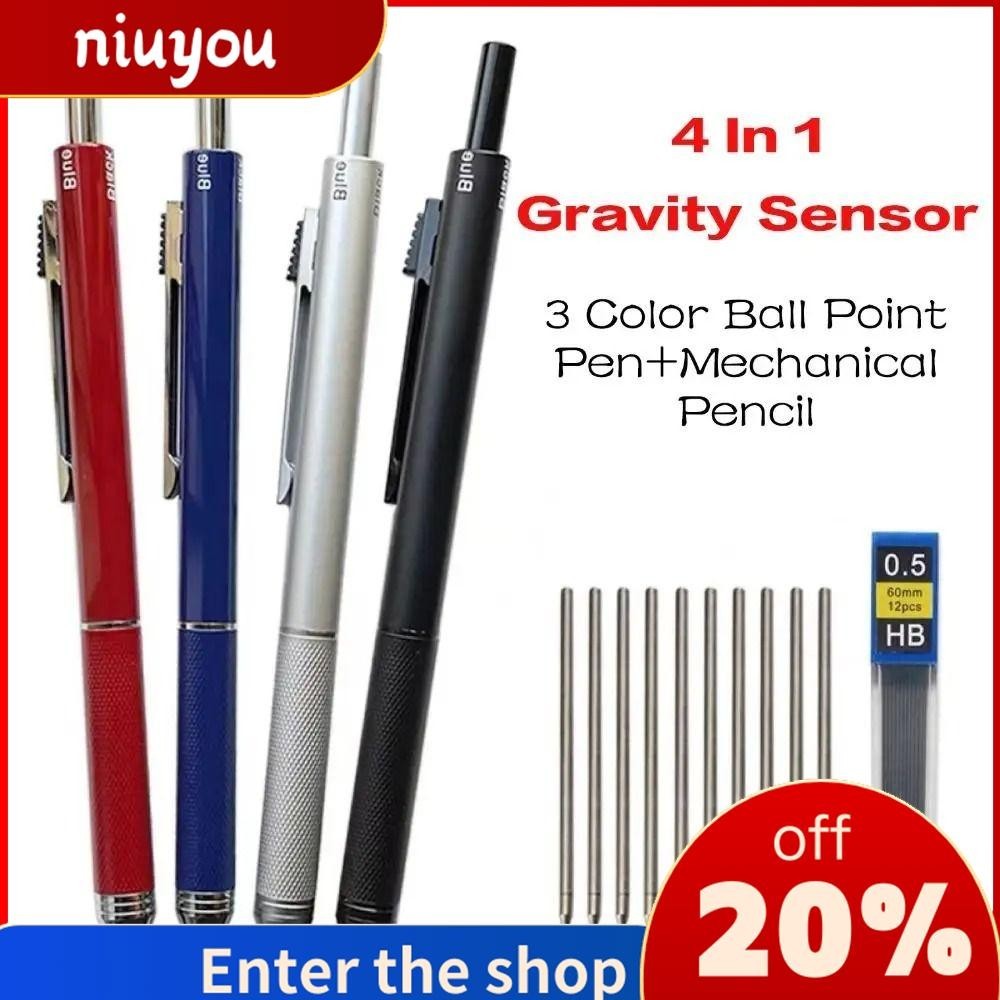 NIUYOU Gravity Sensing Pen, 4 in 1 Metal Multi-Function Pen, Fashion ...