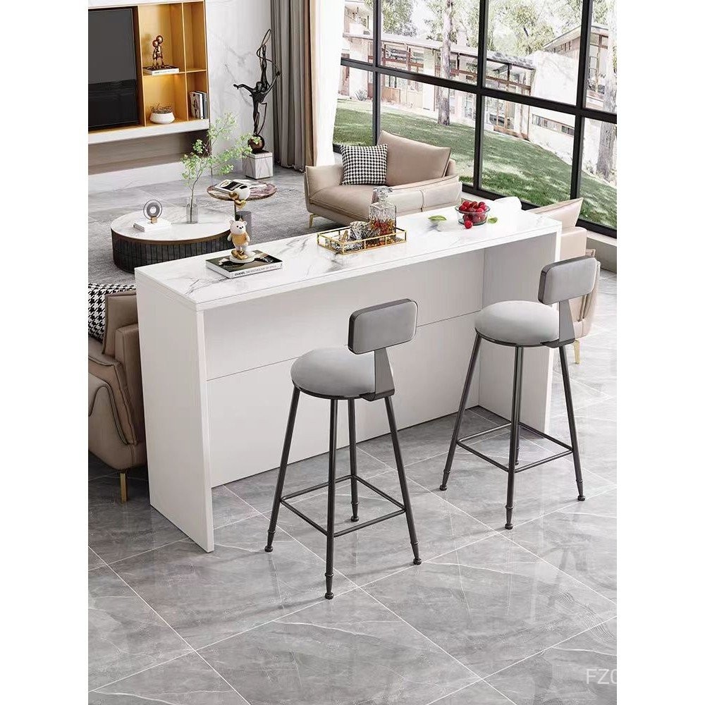 Living Room Bar Table Solid Wood Sofa Dining Table Back Simple ...