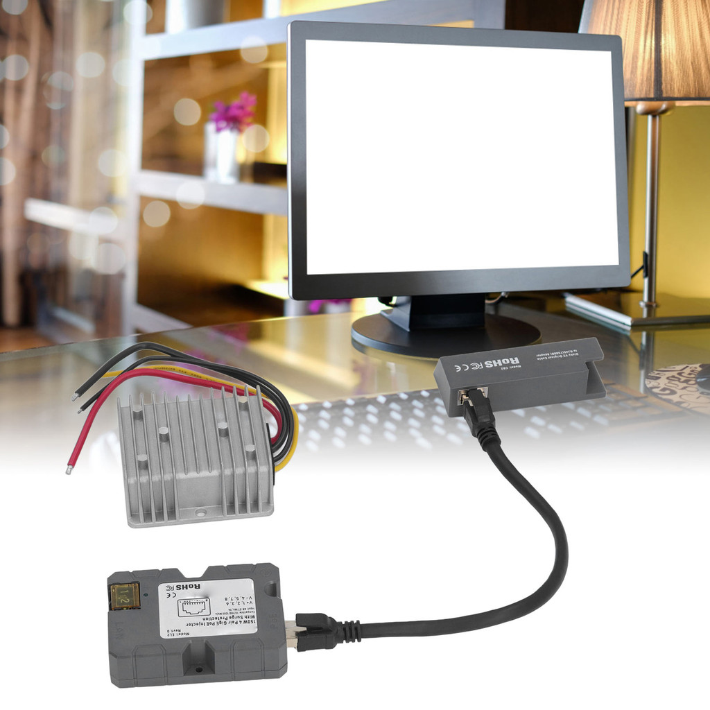 [kats] 150W PoE Injector Disk Cable Adapter To RJ45 DC Boost Converter ...