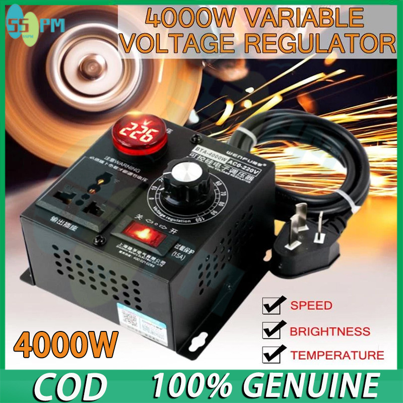 4000W AC 220V Variable Voltage Controller Control For Fan Speed Motor ...