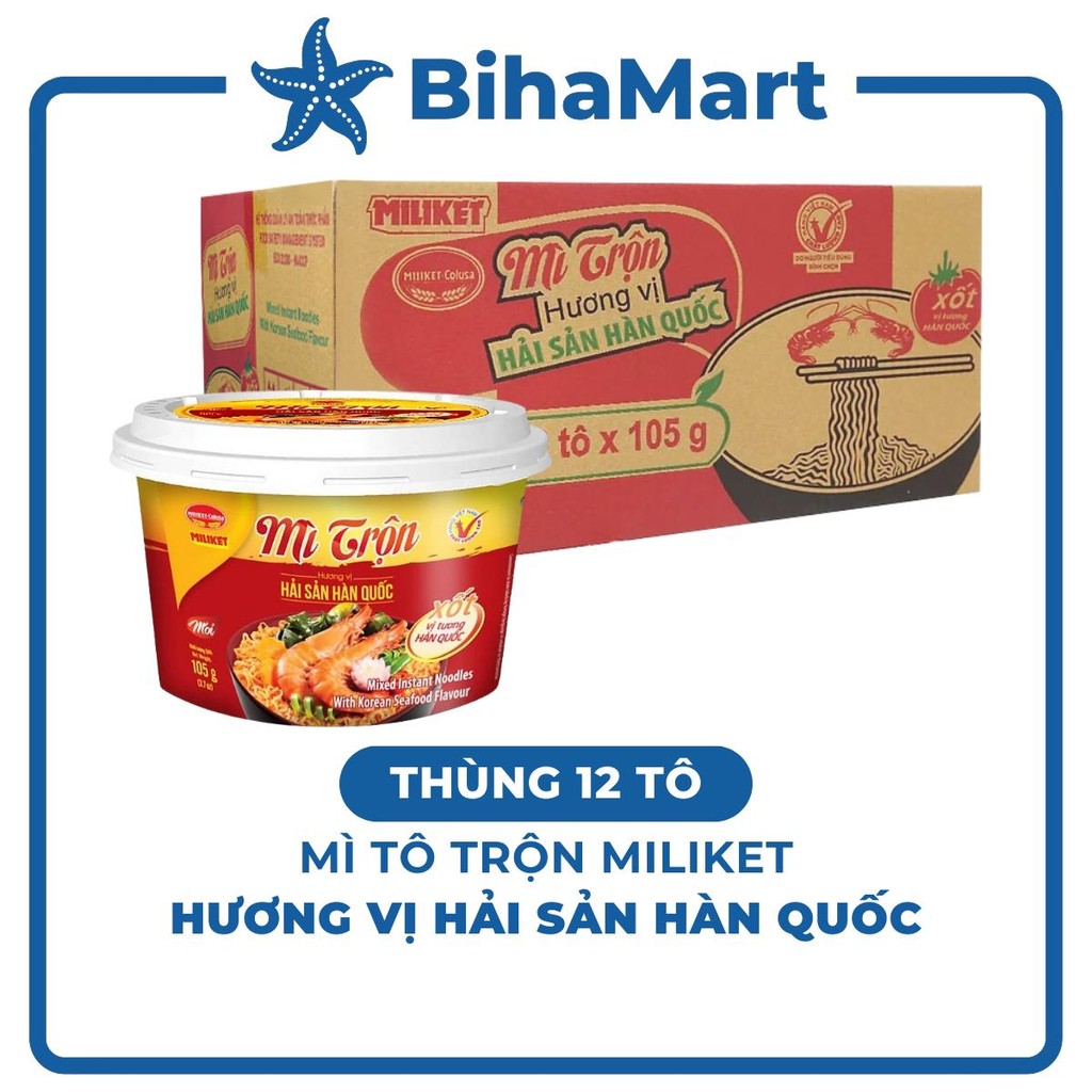 [BOX Of 12 BOWL]-COLUSA- Miliket mixed noodles with Korean Seafood ...