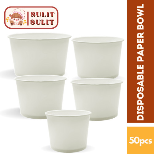 50pcs Paper Bowl 750cc / 520cc /390cc /320cc / 260cc / Disposable Paper ...