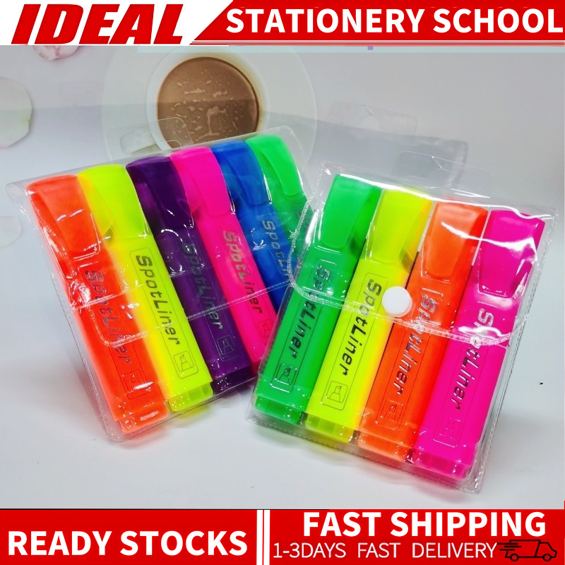 4/6pcs color highlighter school office supplies stationery marker ...