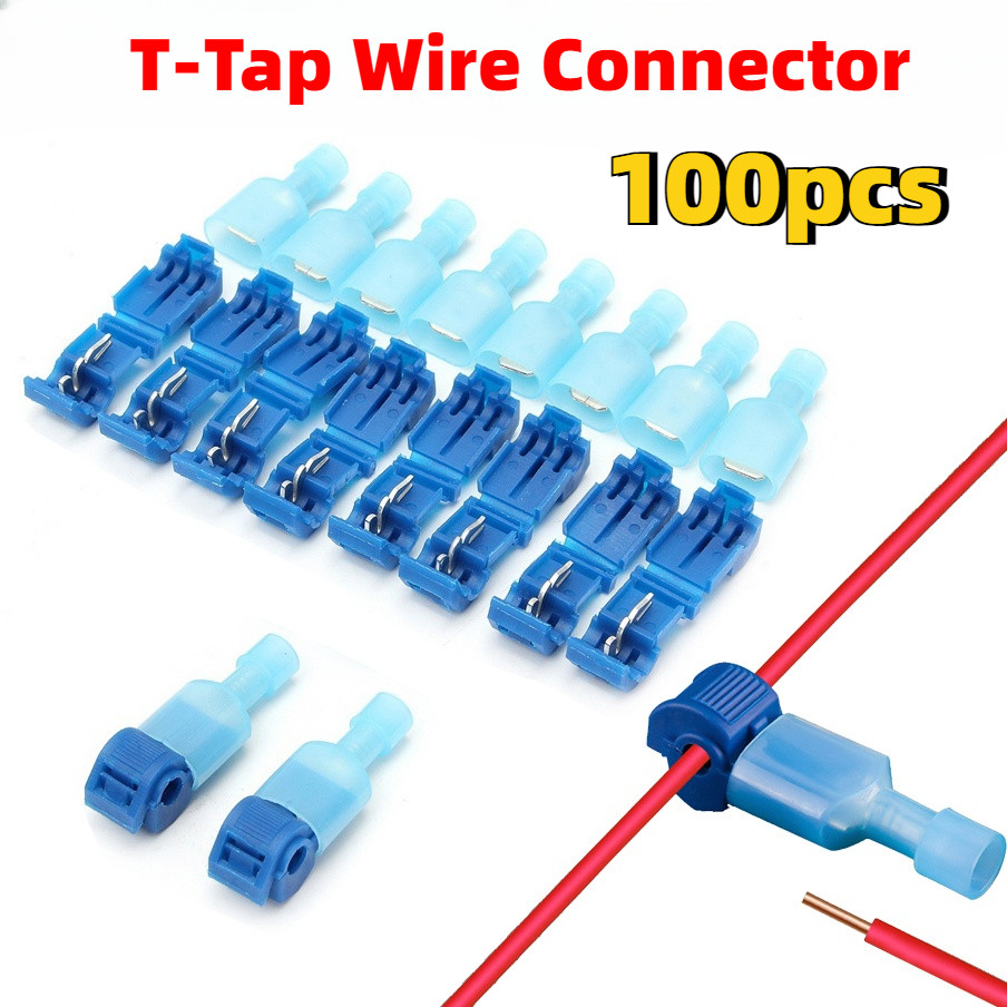 100Pcs(50set) T-Tap Connector Quick Electrical Cable Connector Snap ...