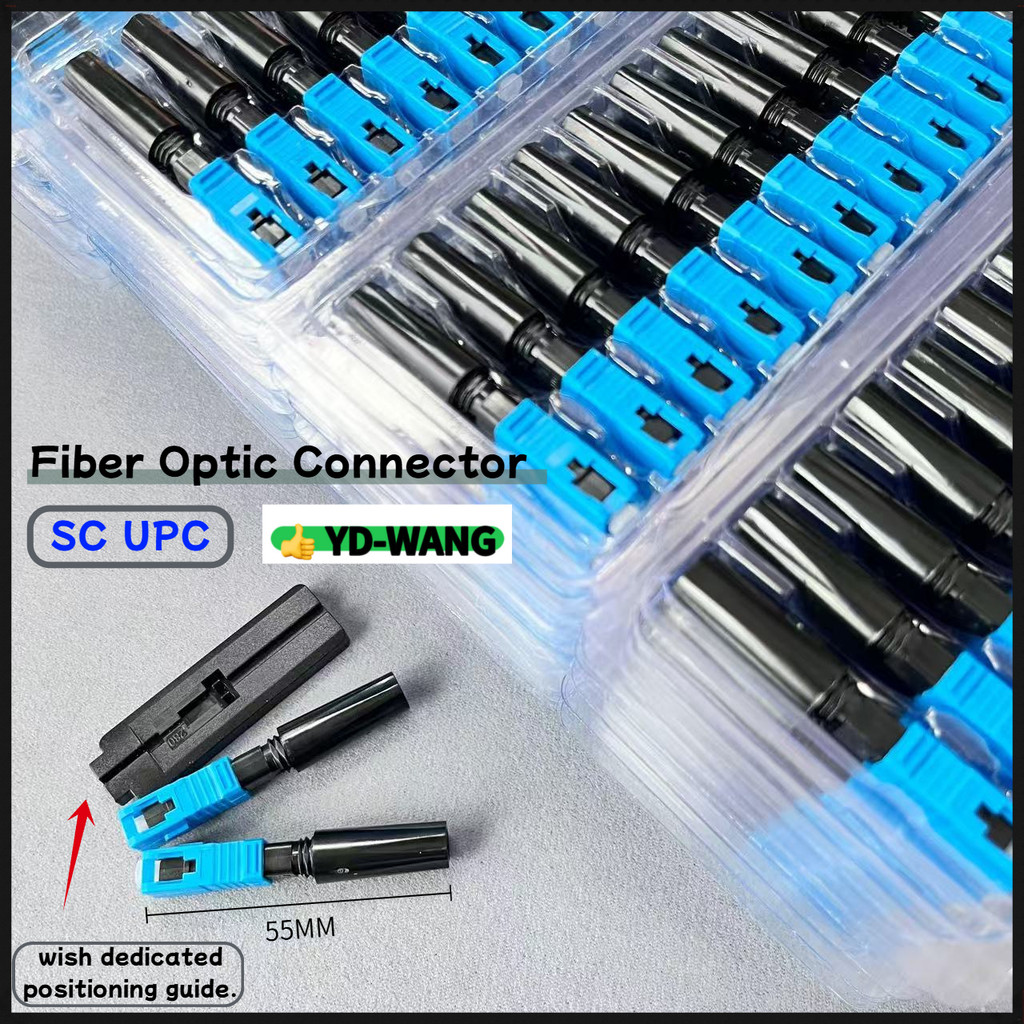 50PCS/100PCS FTTH SC UPC single-mode fiber optic quick connector SC 55mm FTTH Fiber Optic Fast ...
