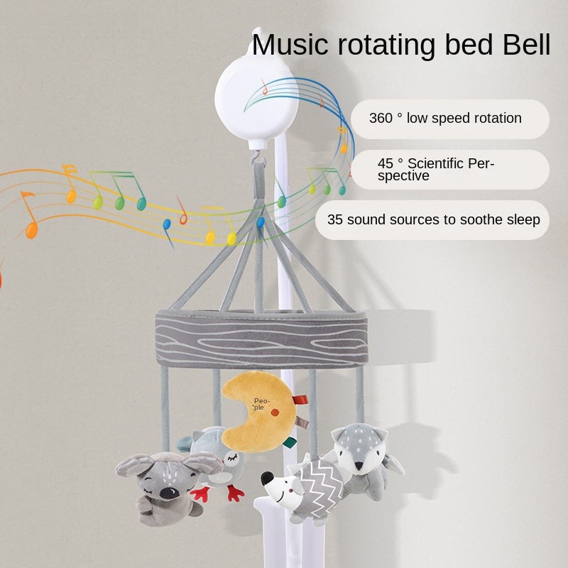 Rotating Plush Baby Hanging Toy - Soothing Bed Bell for Newborns ...