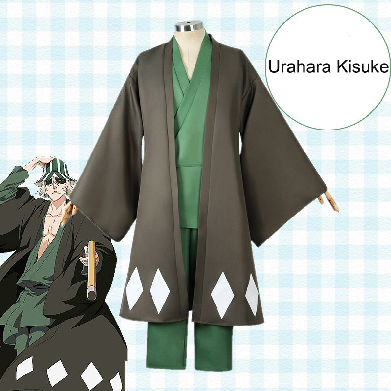 Anime Urahara Kisuke Cosplay Costume Anime Cloak Pants Set Kisuke ...