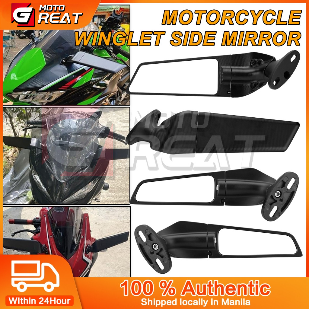 Winglet Side Mirror CNC Wind Wing Rearview Mirror Ninja Stealth Mirror ...