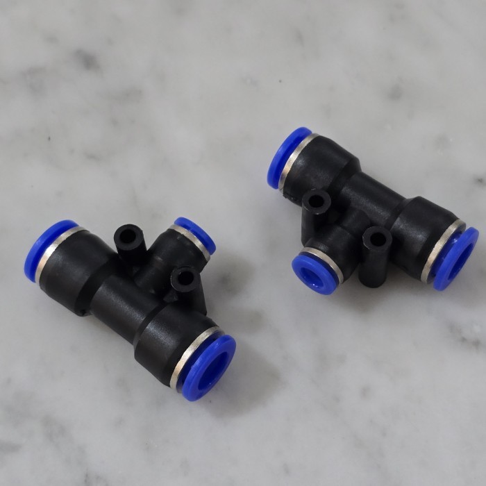 Pneumatic Reducer Tee Fitting 10 X 6 X 10mm T Mist Nozzle PU Hose 10 ...