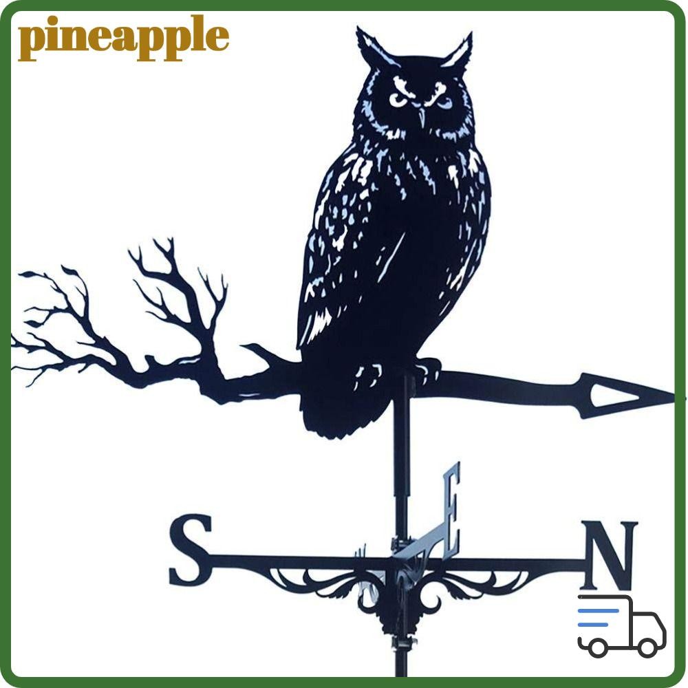 PEAPLE Weather Vane, Metal Owl Wind Vane, Black Outdoor Crafts Roof ...