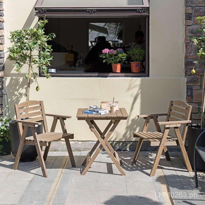 Coffee Shop Courtyard#Square Table Small Tea Table Balcony Table Chair ...