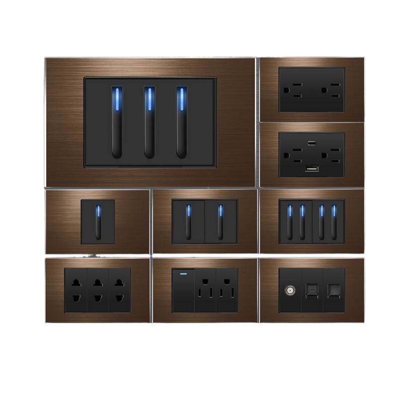 110v Taiwan socket 118 type American panel American standard LED switch ...