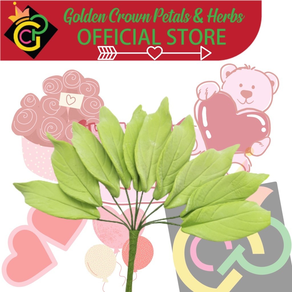 Rosal Leaves light green 10pcs Edible Cake Topper Gumpaste Flowers ...