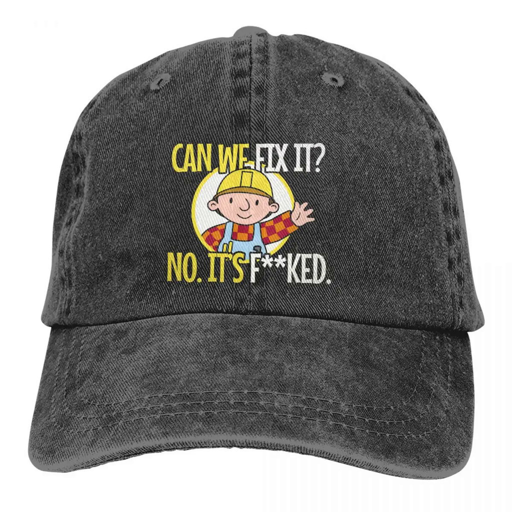 Washed Men's Baseball Cap Bob The Builder Engineering Cartoon Can We ...