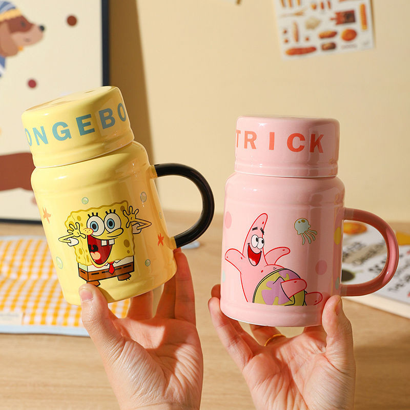 Mug SpongeBob SquarePants Water Cup Household Ceramic Water Cup High ...