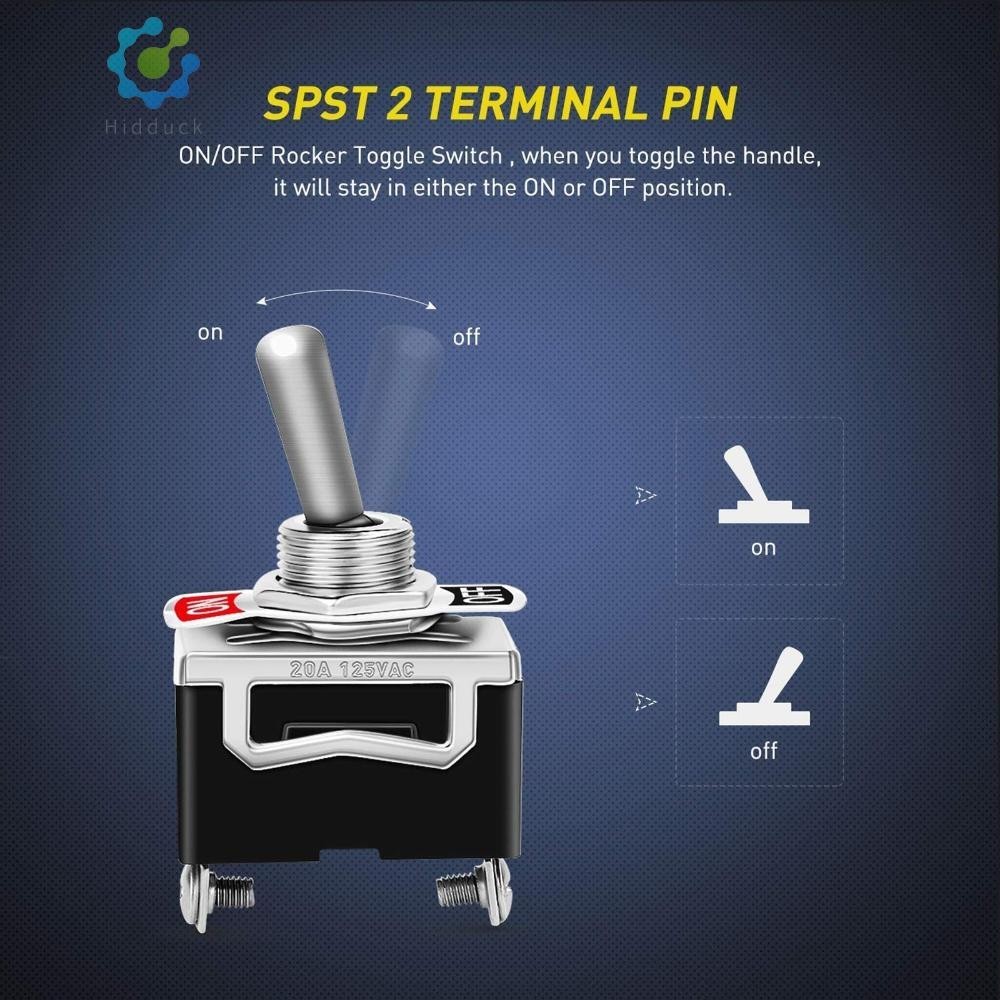 ON OFF Toggle Switch 2Pin 15A 250V 20A 125V SPST Rocker Switch ...