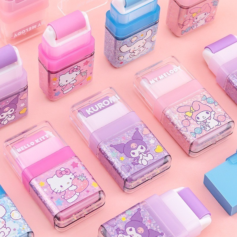 Cartoon Eraser Kawaii Kuromi KT Strip Eraser Stationery Rubber Primary ...