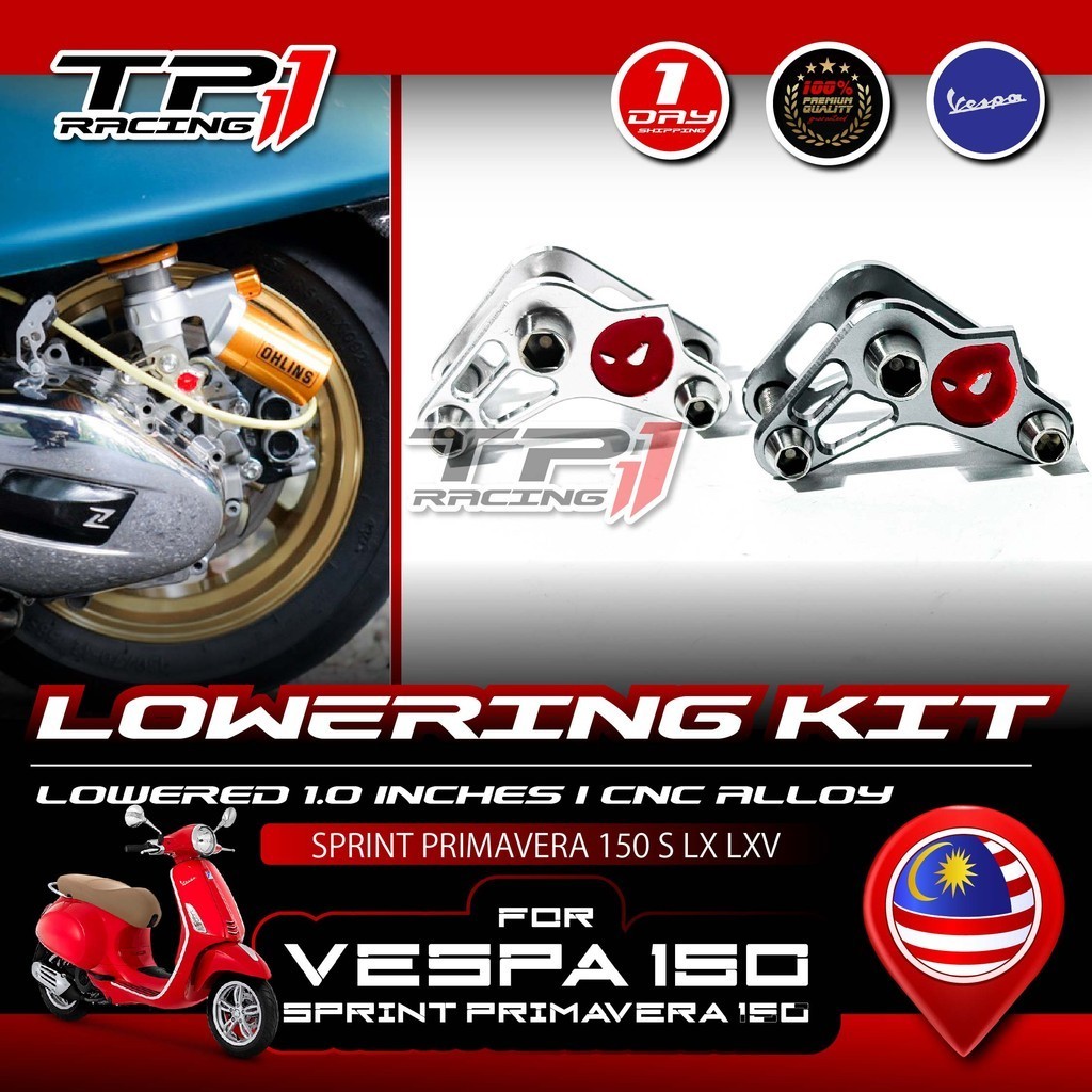 VESPA Lowering Kit I Full Set With Screw I Adjust Length Lowered 1.0 ...