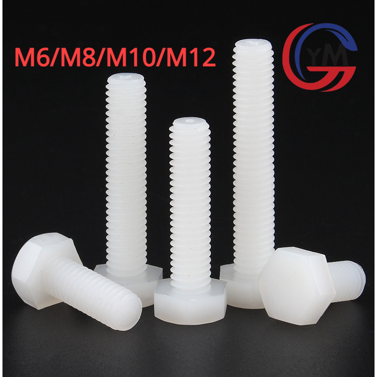 [YMH1] M6/M8/M10/M12 White Nylon Capscrew Hexagonal Bolt | Cap Screw ...