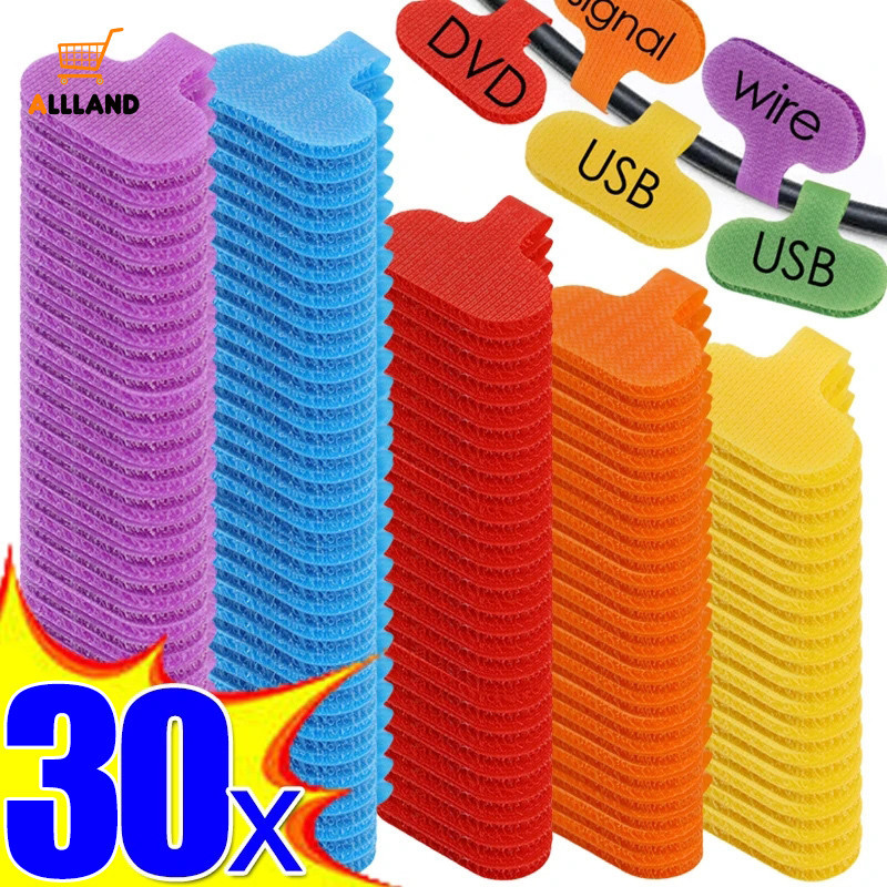 10/20/30Pcs Reusable Cable Labels - Self Adhesive Cable Wire Label Tags ...