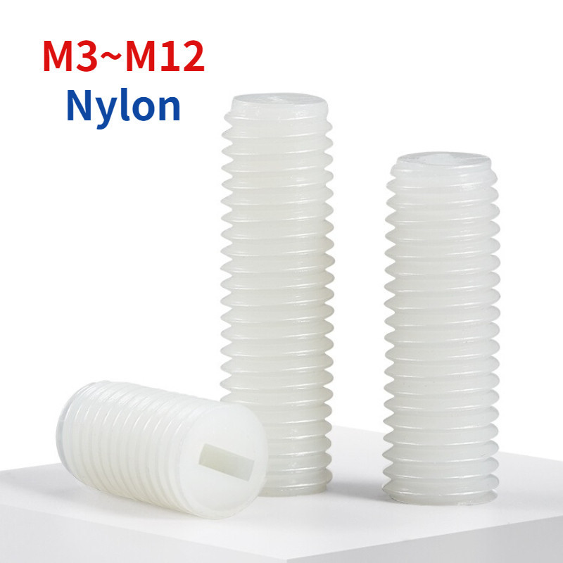 M3 M4 M5 M6 M8 M10 M12 White Nylon Plastic Metric Thread Flat Head ...