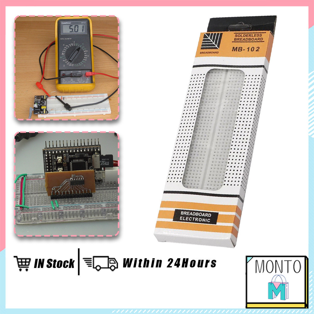 Test Breadboard MB-102 Solderless PCB Test Board 400 Tie Point ...