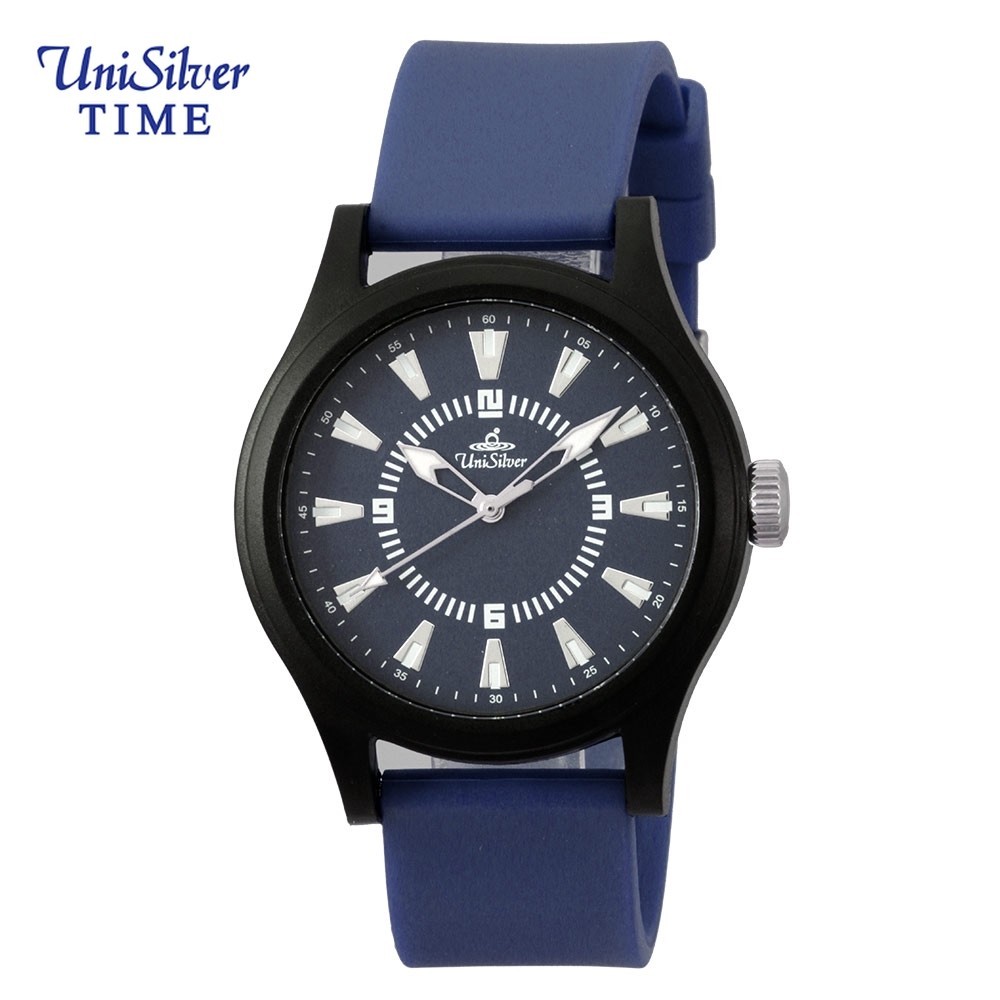UniSilver TIME Unisex Navy Blue Analog Rubber Watch KW4143-1005 ...