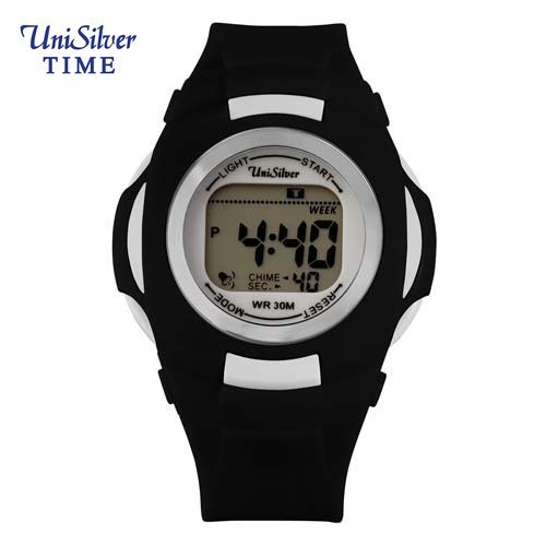 UniSilver TIME Champster Kid's Black Digital Rubber Watch KW2204-2009 ...