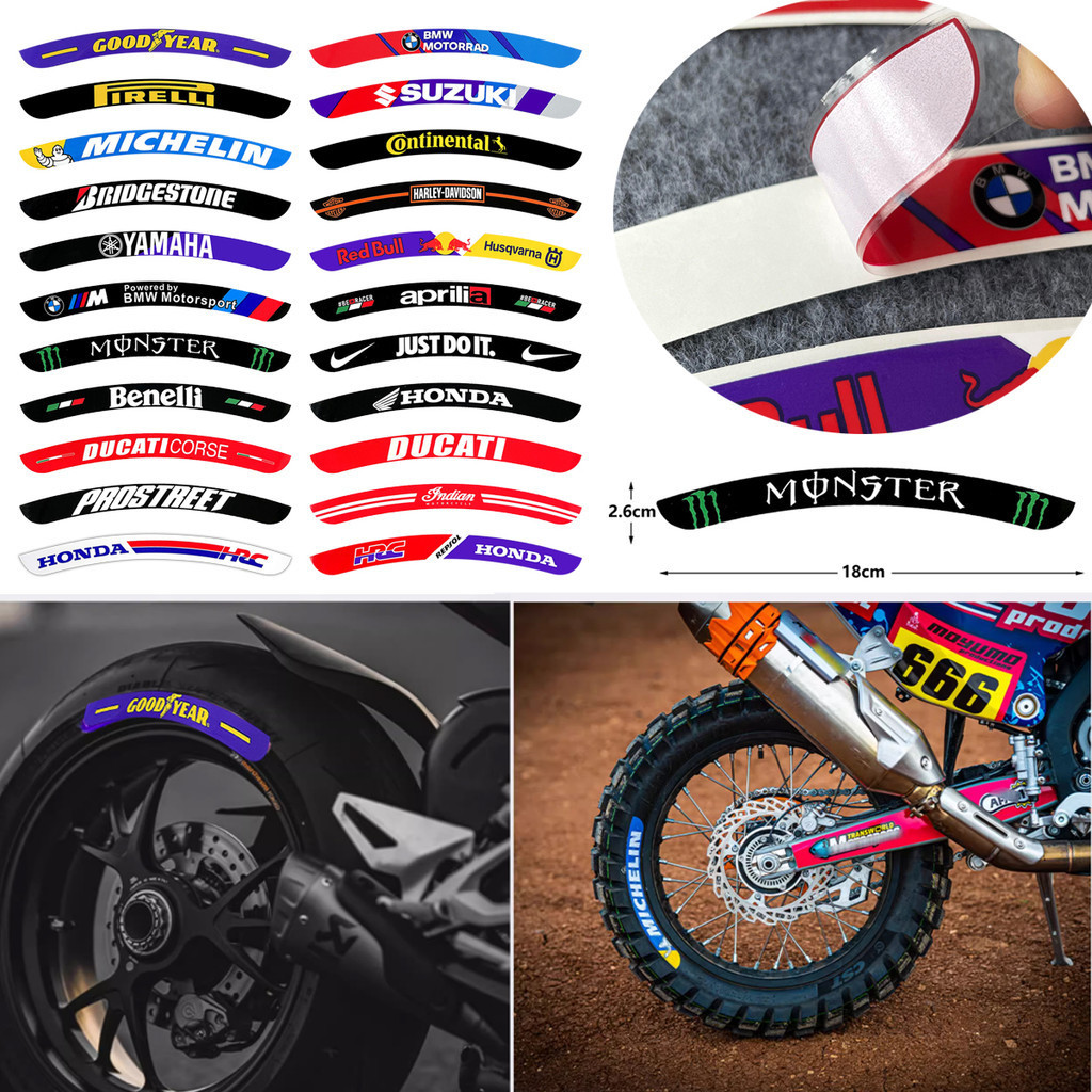 Motorcycle Wheel Tire Stickers Hot Melt Transfer Tire Decals | Shopee ...