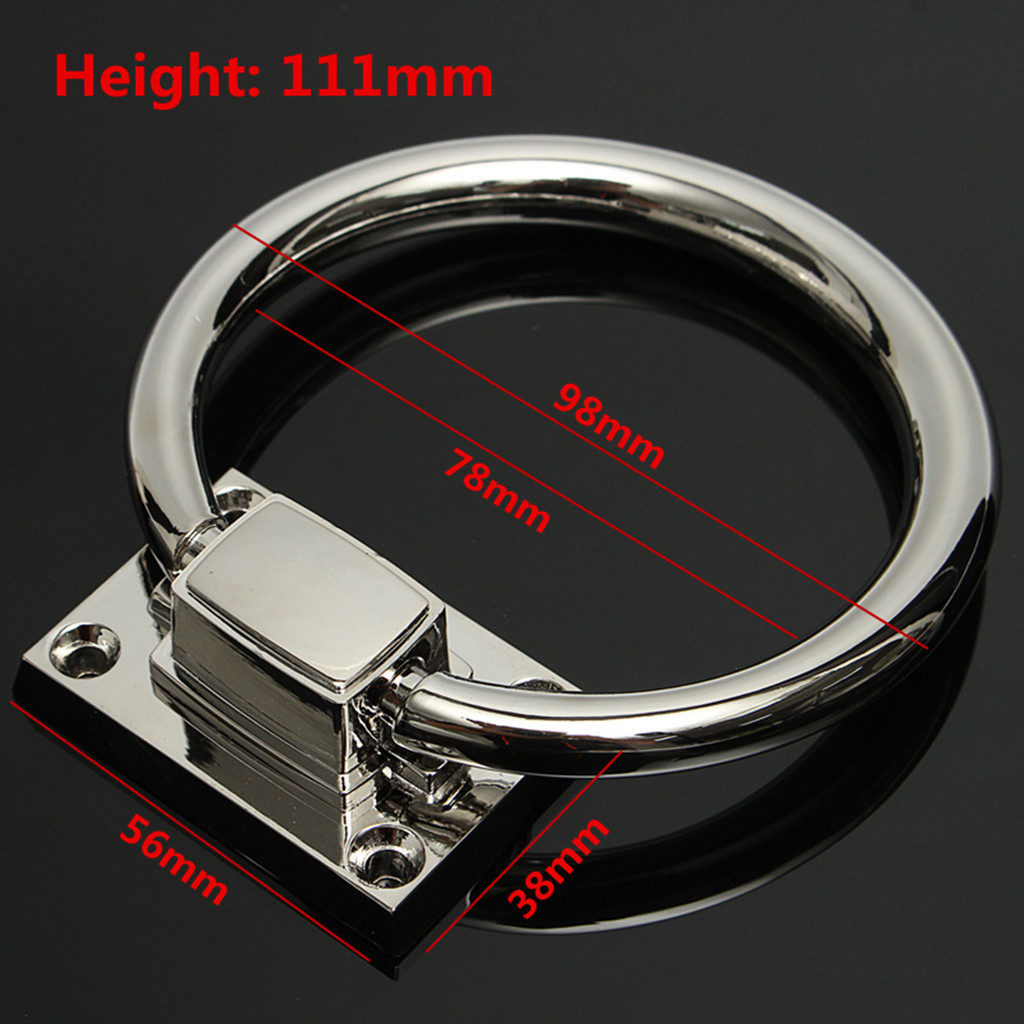 1Pcs Silver Shiny Drop Pull Ring Wooden Door Knocker Chair Pulls Handle ...