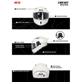 GILLE 843 CIRCUIT Helmet Full Face Dual Visor Motorcycle Helmet For ...