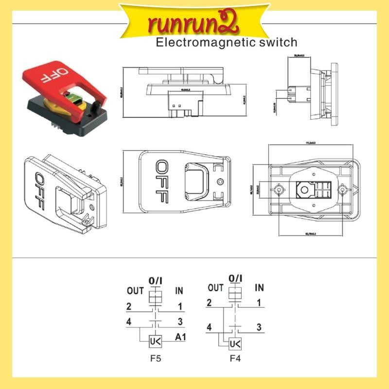 RUN Electromagnetic Push Button Protective Switches PVC for Electrical ...