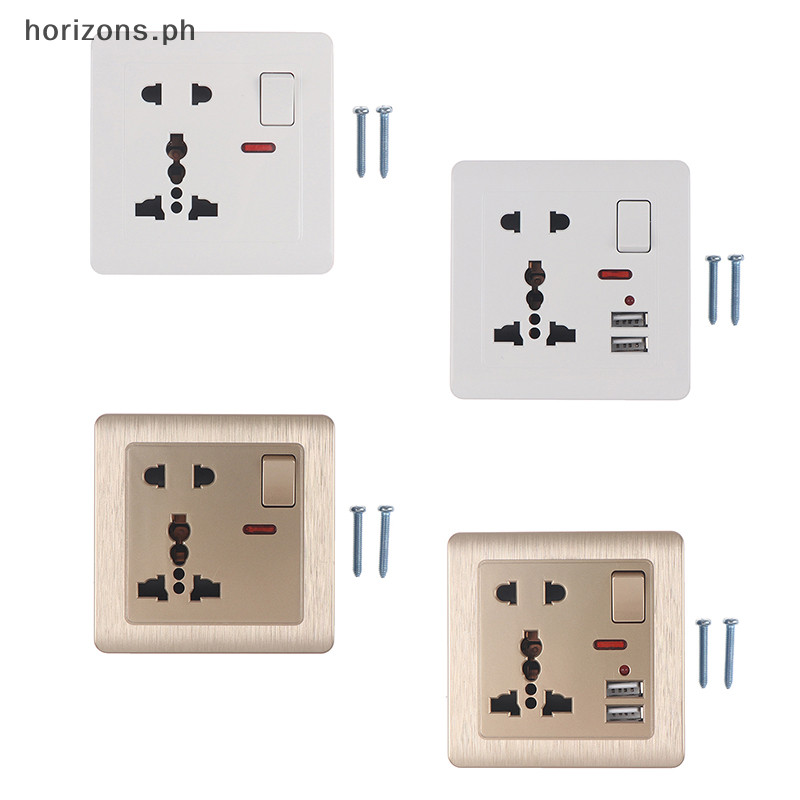 [HOT] Universal Wall Socket With LED Light Switch 5 Hole USB Wall Power ...