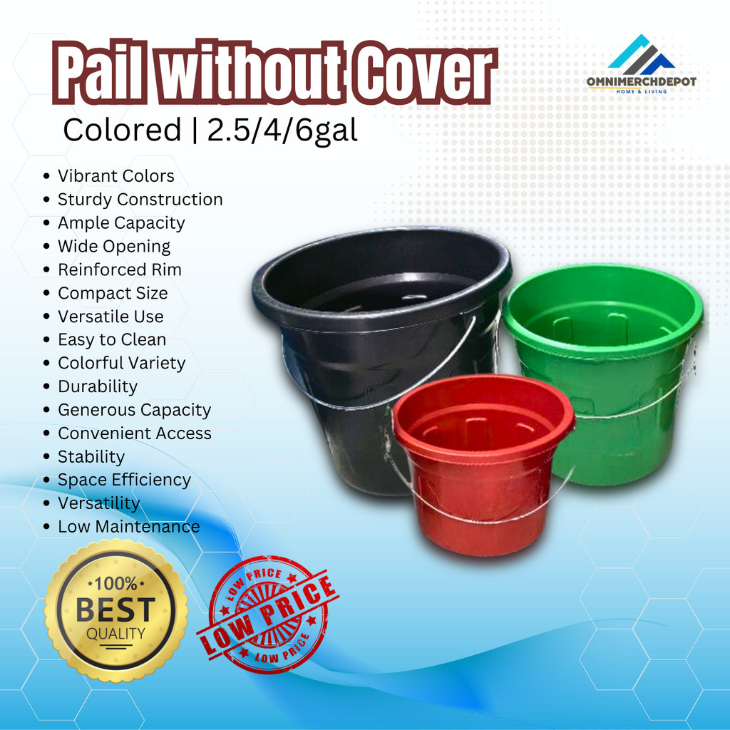 Pail with and without cover #304 Bucket Plastic Bucket Timba Water Pail ...