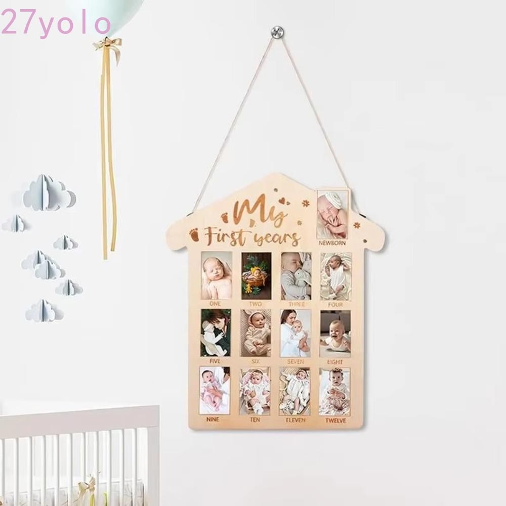 YOLO Baby’s First Year Picture Frame, Wooden My First Year 12 Month ...